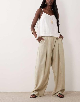 Asos Pantalon bouffant ajust&eacute; - Kaki-Vert