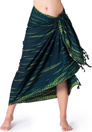 Panasiam Sarong tiedye style, moss green yellow, 190x116cm