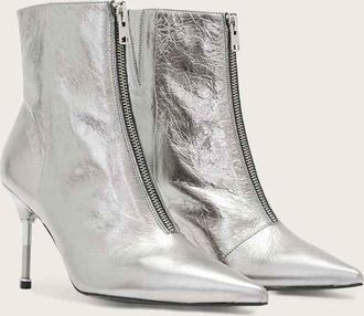 AllSaints Natasha - Stiefel in Metallic-Graphitgrau