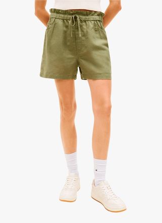 Tommy Hilfiger Bermuda court en lin et coton m&eacute;lang&eacute;