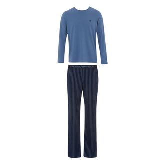 Emporio Armani Ensemble de pyjama long - Homme - V&ecirc;tements de nuit et de d&eacute;tente - Bleu - Taille: L
