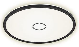 Briloner Briloner Leuchten - LED Deckenleuchte, Deckenlampe mit Hintergrundbeleuchtungseffekt, 22 W, 3.000 Lumen, 4.000 Kelvin, Rund, Weiß-Schwarz, Ø 42cm, 339