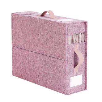 Generico Faltbarer -Organizer - Aufbewahrung, Schrankteiler | nimmt EIN faltbares Aufbewahrungsdesign f&uuml;r Bettw&auml;sche aus Leinenmaterial mit einem Fenster an