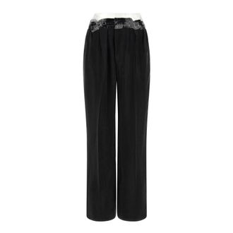 Maison Margiela Femme, Pantalons, Noir, Taille: 40 FR Taped Fluid Cupro Pants