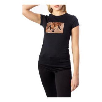 A|X Armani Exchange Femme, Tops, Noir, Taille: 44 FR T-shirt imprim&eacute; pour femme