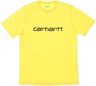 Carhartt Work in Progress Homme, Tops, Jaune, Taille: XL Tee-shirt Script Limoncello/Noir Manches Courtes
