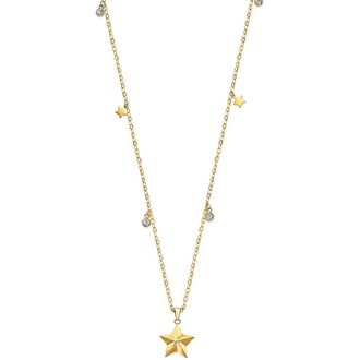 Lotus Collier Style &eacute;toile en acier dor&eacute;