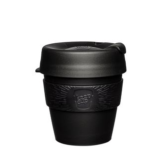 KeepCup Originelle, leichte, wiederverwendbare Kaffeetasse mit spritzwassergeschütztem Trinkdeckel, 227 ml, Schwarz