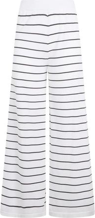 Fabiana Filippi Femme, Pantalons, Blanc, Taille: 38 FR Striped Elastic Wide Pantalons
