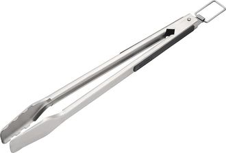 Santos XL Edelstahl Grillzange 41cm - Kochzange - eckiger Kopf - ergonomische Handhabung - geb&uuml;rsteter/rostfreier Edelstahl - starker Federmechanismus