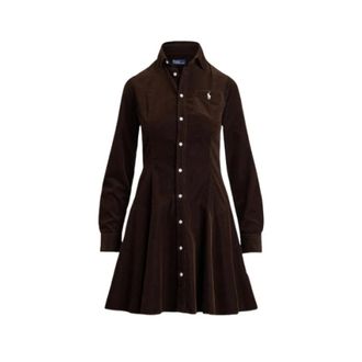 Polo Ralph Lauren Femme, Robes, Brun, Taille: 34 FR Corduroy Shirt Dress