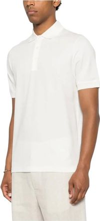 Canali Homme, Tops, Blanc, Taille: 2XL Polo MC Natural