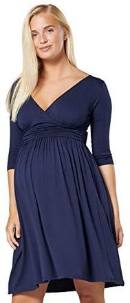 Happy Mama Femme Maternit&eacute; Comit&eacute; Allaitement Taille Empire Robe 1139 (Marine, 38, M)