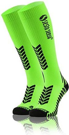 Sesto Senso Chaussettes de Contention Femme Homme Bas de Compression pour Le Sport Course 43-47 Vert Néon