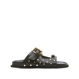 N&deg;21 Kristallverzierte Ledersandalen - - Shoes - Damen - Schwarzk - 37 EU