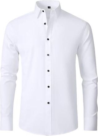 Generic Chemise habill&eacute;e extensible &agrave; manches longues pour homme, chemise formelle, smoking, chemise unie, professionnelle, d&eacute;contract&eacute;e, chemise boutonn&eacute;e no