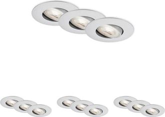 Briloner 3er Set LED Einbaustrahler 230V, LED Strahler Badezimmer IP65, Deckenstrahler stufenlos dimmbar, Spots, Deckenspots, Badezimmerlampe, Chrom-Matt, 90x4