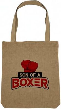 Fabulous Sac Shopping Tote Bag Aspect Lin - Son of a Boxer Child Boxing Son - Sac de Courses Toile Epaisse 360g Beige Naturel Cabas Port&eacute; Epaule Solide Imprim&eacute;