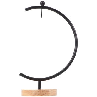 DOITOOL Ornament Display Stand aus Eisen mit Gro&szlig;em Holzsockel Haken f&uuml;r H&auml;ngende Glaskugeln Luftpflanzen und Kleine Terrarien Platzsparend Eleganter Deko hal