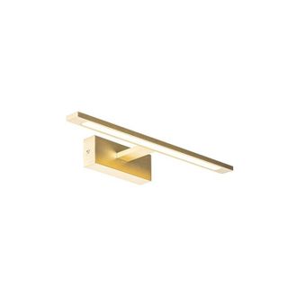 QAZQA Jerre - led Applique murale - 1 lumi&egrave;re - l 41.5 cm - Dor&eacute;/Laiton - Design - &eacute;clairage int&eacute;rieur - Salle de bains - Qazqa