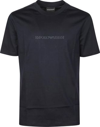 Emporio Armani Homme, Tops, Bleu, Taille: M Logo Print T-Shirt