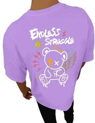 Generic T-shirt imprim&eacute; dos pour homme - T-shirt d&eacute;t&eacute; &agrave; manches courtes - T-shirt tendance - Style r&eacute;tro - Chemise d&eacute;contract&eacute;e pour gar&ccedil;on - Col rond - Grand