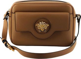 Versace Femme, Sacs, Brun, Taille: ONE Size &Eacute;l&eacute;gant Sac Bandouli&egrave;re en Cuir Marron pour Appareil Photo