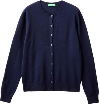 Benetton Maille coréenne M/L 1002d5485 Cardigan, Bleu foncé 016, XL Femme