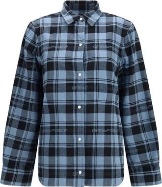 Off-white Check Flanell-Overshirt mit Polsterung - - Blouses & Shirts - Damen - Mehrfarbig - S