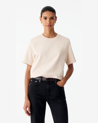 Arket Formbest&auml;ndiges Signature-T-Shirt -Beige