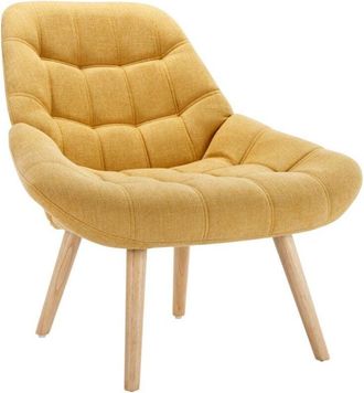 Vente-Unique Fauteuil en tissu jaune moutarde LUOSTO