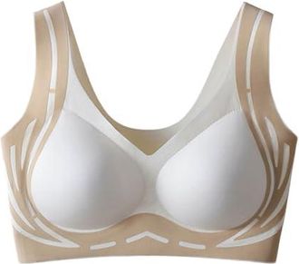 Generic Soutien Gorge Invisible Soutien Gorge sans Armature Brassiere Femme sans Armature De Classique &Eacute;paulettes Transparentes sans Dos Ni Mousse Bretelles C