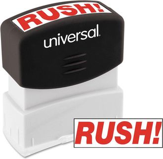 Universal Works One-Color Message Stamp, RUSH, Pre-Inked/Re-Inkable, Red by UniversalÃg