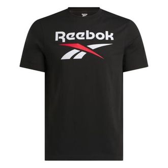 Reebok Identity Big Logo Tee T-Shirt, Noir/Blanc/Rouge Vector, S Hommes