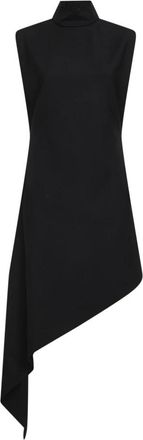 Alaia Femme, Robes, Noir, Taille: 40 FR Funnel Neck Asymmetric Short Dress