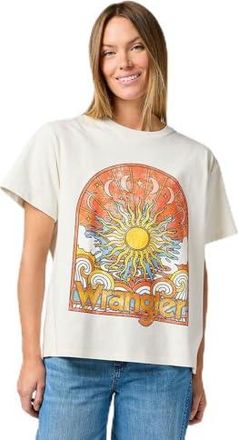 Wrangler Girlfriend Tee T-Shirt, Blanc Vintage, S Femmes
