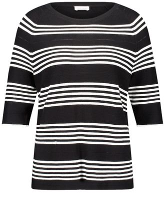Gerry Weber Damen 978053-44727-1190 Pullover, Black-White Stripe, 42