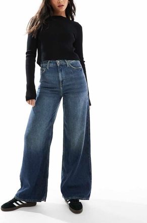 Lee Stella - Jeans in Dunkelblau mit weitem Bein und hohem Bund