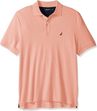 Nautica Herren Classic Fit Short Sleeve Solid Soft Cotton Polo Shirt Poloshirt, Korallensand, XX-Large Hoch