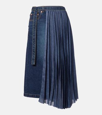sacai Jupe midi en jean