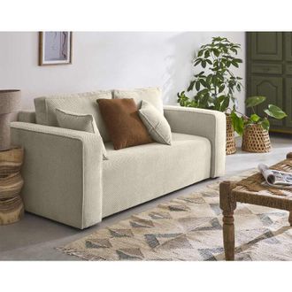 Best Mobilier Bestmobilier - Topaze - 2-sitzer einzelsofa - aus strukturiertem samt - beige