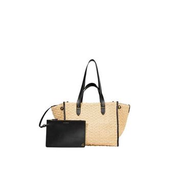 Jerome Dreyfuss Sac cabas Leon M en raphia et cuir