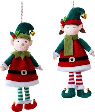 Cabilock 2stücke Elfen-plüschtiere Als Festliche Hängedekorationen Für Weihnachtsbaum Mit Weichem Für Regal-sitzfiguren Als Niedliche Weihnachtspuppen