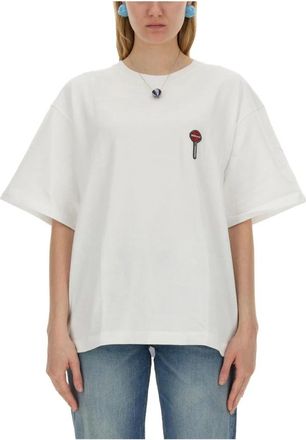 Fiorucci Femme, Tops, Blanc, Taille: 38 FR T-shirt Brod&eacute; Lollipop