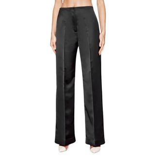 Calvin Klein Duchess Satin Hose mit regul&auml;rer Passform - - Trousers - Damen - Schwarzk - XS