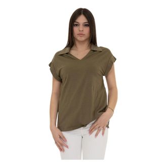Liu Jo V-Ausschnitt Polo Shirt 100% Baumwolle - - Blouses & Shirts - Damen - Gr&uuml;n - S