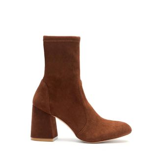 Stuart Weitzman Femme, Chaussures, Brun, Taille: 37 1/2 EU Bottines Stretch Flareblock 85