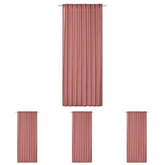 Elbersdrucke Gardine mit verdeckten Schlaufen Air 06 Cognac-rot halbtransparent 255x140cm 201814 Vorhang f&uuml;r das Wohnzimmer Schlafzimmer K&uuml;che Flur Kinderzimmer (P