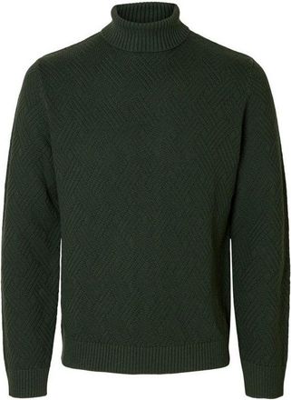 Selected Strickpullover SLHTREVOR LS KNIT STRUCTURE ROLL NECK aus Baumwolle