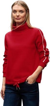 Street One Sweat-Shirt à col Montant pour Femme 3017132 - Rouge Course - Taille 44